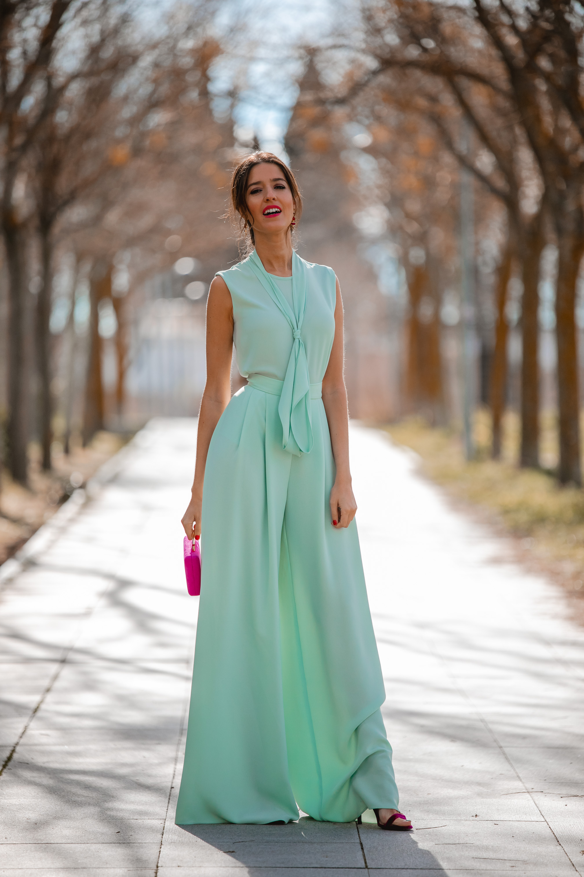 Look comunion: conjunto pantalón en verde agua | Invitada Perfecta